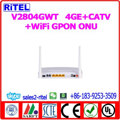 China V2804GWT   4GE+CATV+WiFi GPON ONU for sale