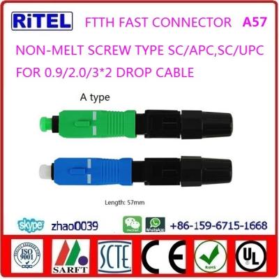 China FTTH SC/UPC, SC/APC, fast connector pre-embedded for drop fiber optic cable for sale