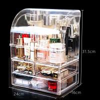 China Trend Clear Transparent Makeup Acrylic Cosmetic Box Lipstick Jelwery Storage Display Box for sale