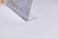 China Vertical Type A4 A5 A6 Size L Shape Magnetic Acrylic Sign Holder Slanted Billboard for sale