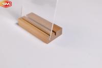 China Acrylic Table Top Sign Holder Frame Menu Holder With Wooden Base for sale