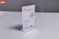 China Acrylic Table Menu Sign Holders T Shape Acrylic Desktop Billboard Double Sided Photo Display Stand for sale