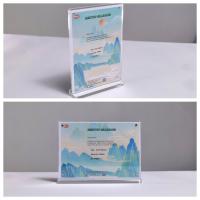 China A3 A4 Custom Clear Transparent Magnetic T Shape Acrylic Sign Holder Brochure for sale