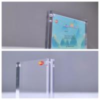 China Custom Size Desktop Frameless Self Standing Acrylic Magnetic Photo Frame for sale