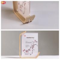 China Decorative L Shape Acrylic Photo Picture Frame with Wood Base Dried Flowers Display for sale