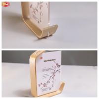 China Decorative L Shape Acrylic Photo Picture Frame with Wood Base Dried Flowers Display for sale