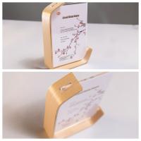 China Popular Multi-functional L Shape Acrylic Photo Picture Frame with Wood Base for sale