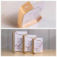 China Custom Shape Half Frame Wooden Acrylic Photo Frame For Bedroom Office for sale