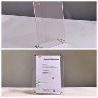 China Acrylic Photo Frame With Stand Acrylic Card Holder With Screw Foots for sale
