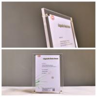 China Square Gift Double Sided Custom Thickness Acrylic Photo Frame With Stand for sale