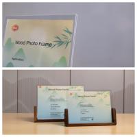 China Exquisite U Shaped Acrylic Photo Frame With Wood Base for Desktop Decoration for sale