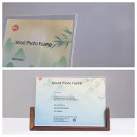 China Crystal Clear Acrylic Picture Frame With Wood Base And Personalized for sale