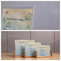 China Rustic 100% Clear 7Inch Digital Acrylic Photo Frame With Wood Base Stand for sale