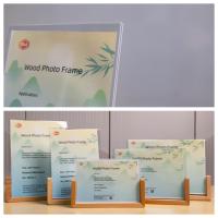 China Rustic 100% Clear 7Inch Digital Acrylic Photo Frame With Wood Base Stand for sale
