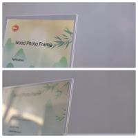 China SM017 Eco Friendly Acrylic Photo Frame With Wood Base And Stand 0.5 Top Loading for sale