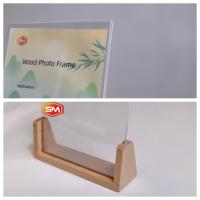 China Clear Acrylic Photo Frame With Wood Base Eco-friendly Density 1.20g/cm3 for sale