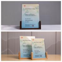 China Rectangular A5 Acrylic Photo Frame with Wood Base Picture Frames for sale