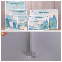 China A4 Horizontal Desktop T Shape Magnetic Acrylic Sign Holder for sale