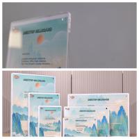 China Fast Shipping Round Corner A4 Paper Menu T Shape Acrylic Sign Holder With Customized Size for sale
