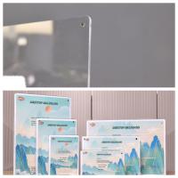 China Magnetic Acrylic Frames T Shape Triangular Wooden Base Acrylic Block Photo Frame Acrylic Photo Holders Plexiglass Photo Frames for sale