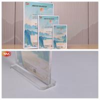 China Round 2.5mm T Shape Acrylic Sign Holder With Magnetic Display Stand for sale