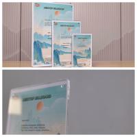 China T Shape Acrylic Sign Holder 8.5*11 Display Stand Double Side for sale