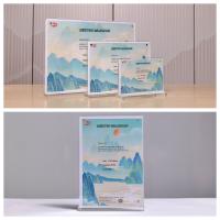 China Customized Size T Shape Double Sided Clear Acrylic Sign Holder for sale