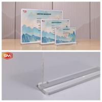 China Magnetic Acrylic Frames T Shape Triangular Wooden Base Acrylic Block Photo Frame Acrylic Photo Holders Plexiglass Photo Frames for sale