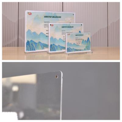 China Stand Up Manufacture Insert 5 Inch T Shape Acrylic Sign Holder Double Sided Sign Holder Clear Acrylic Sign Holders for sale