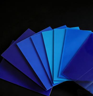 China Blue Acrylic Sheet 18mm UV Protected Panel for Swimming Pool Barrier for sale