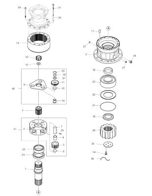 China 130401-00026 130401-00026A K1004037A DX255LC DX255LC DX260 SWING REDUCTION GEAR FOR DOOSAN for sale
