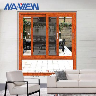 China Wood grain Horizontal Sliding Porch Windows laminated Glass for sale