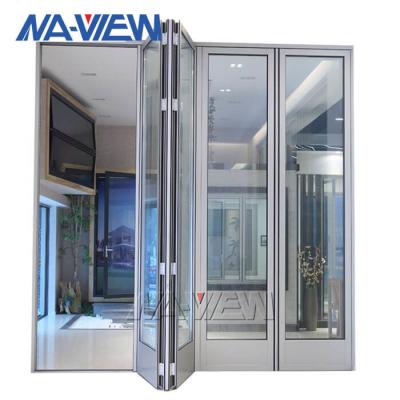 China Waterproof Bifold Glass Windows Grey Aluminium Folding Windows for sale