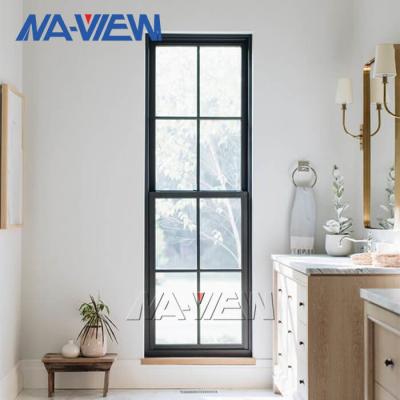 China NAVIEW Modern Custom Black Aluminium Single Hung Window for sale