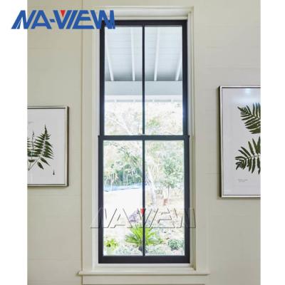 China Latest Style Superior Aluminium Modern Black Double Hung Windows for sale