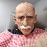 China Full Head Mask Latex Realistic Men Face Beard Halloween Costume Party Props Old Man Latex Halloween Mask Cosplay Party Headgear for sale