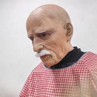 China Full Head Mask Latex Realistic Men Face Beard Halloween Costume Party Props Old Man Latex Halloween Mask Cosplay Party Headgear for sale