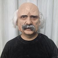 China Adult Full Head Bald Old Man Mask with White Hair for Celebrity Party Cosplay Accessory Grandpa Costume with Wig and Beard for sale