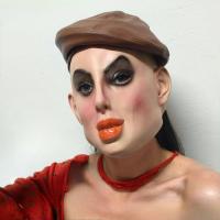China Latex Fantasy Masks for Role Play and Theatrical Productions - One Size Fits Most with Included Mask and Hat for sale