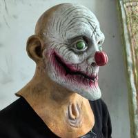 China Creepy Killer Clown Mask, Scary Horror Movie Latex Halloween Full Head Mask with Bloody Teeth for sale