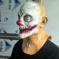 China Creepy Killer Clown Mask, Scary Horror Movie Latex Halloween Full Head Mask with Bloody Teeth for sale