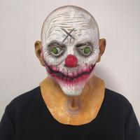 China Creepy Killer Clown Mask, Scary Horror Movie Latex Halloween Full Head Mask with Bloody Teeth for sale