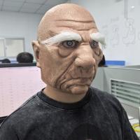 China Realistic Bald Old Man Mask with White Eyebrows - Grumpy Grandpa Latex Head Mask for Halloween, Pranks, and Cosplay Costumes for sale