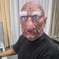 China Realistic Old Man Latex Mask, Full Head Bald Elderly Mask with Wrinkles and White Eyebrows for Halloween, Cosplay, Party, Haunted House, Wholesale Latex Mask Manufacturer & OEM ODM Supplier for sale