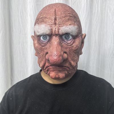 China Realistic Old Man Latex Mask, Full Head Bald Elderly Mask with Wrinkles and White Eyebrows for Halloween, Cosplay, Party, Haunted House, Wholesale Latex Mask Manufacturer & OEM ODM Supplier for sale