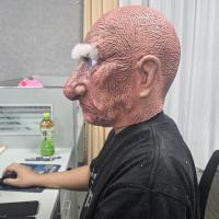 China Realistic Old Man Latex Mask, Full Head Bald Elderly Mask with Wrinkles and White Eyebrows for Halloween, Cosplay, Party, Haunted House, Wholesale Latex Mask Manufacturer & OEM ODM Supplier for sale