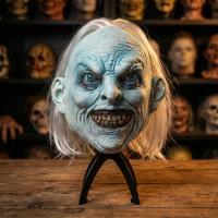 China Creepy Blue Zombie Mask with White Hair - Realistic Undead Monster Latex Mask with Grinning Rotten Teeth for Halloween Cosplay for sale