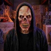China Creepy Realistic Zombie Mask - Full Head Latex Horror Prop with Bloody Exposed Teeth and Scars - One Size Fit Most for Halloween Costume and Haunted House Party for sale