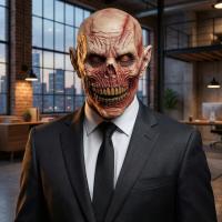 China Creepy Realistic Zombie Mask - Full Head Latex Horror Prop with Bloody Exposed Teeth and Scars - One Size Fit Most for Halloween Costume and Haunted House Party for sale