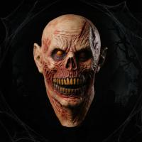 China Creepy Realistic Zombie Mask - Full Head Latex Horror Prop with Bloody Exposed Teeth and Scars - One Size Fit Most for Halloween Costume and Haunted House Party for sale